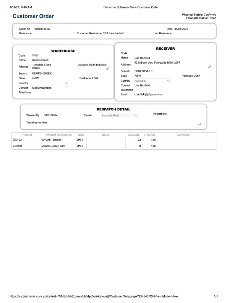 Lisa Banfield Samples Order | PDF