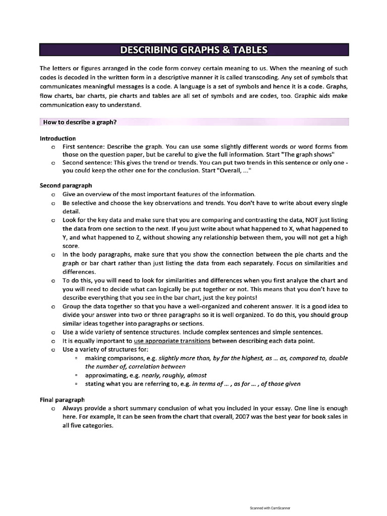Describing Graphs and Tables (1) | PDF