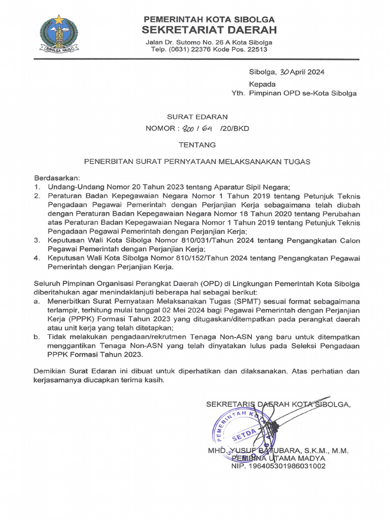 Surat Edaran Dan SPMT | PDF