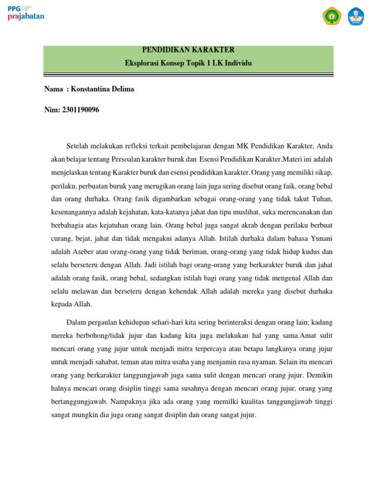 Eksplorasi Konsep T1 - LK - Individu - PK-Konstantina Delima | PDF