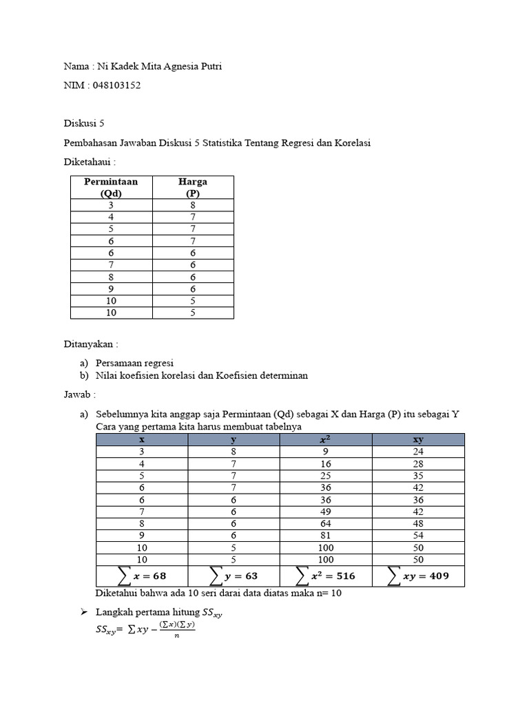 Diskusi 5 Statistika - Ni Kadek Mita Agnesia Putri | PDF
