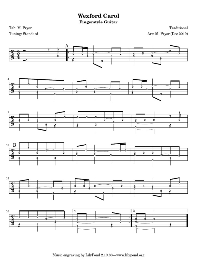 Wexford Carol Tab | Download Free PDF | Guitar Family Instruments ...