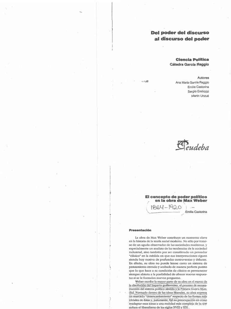WeberEl Concepto Del Poder Politico | PDF