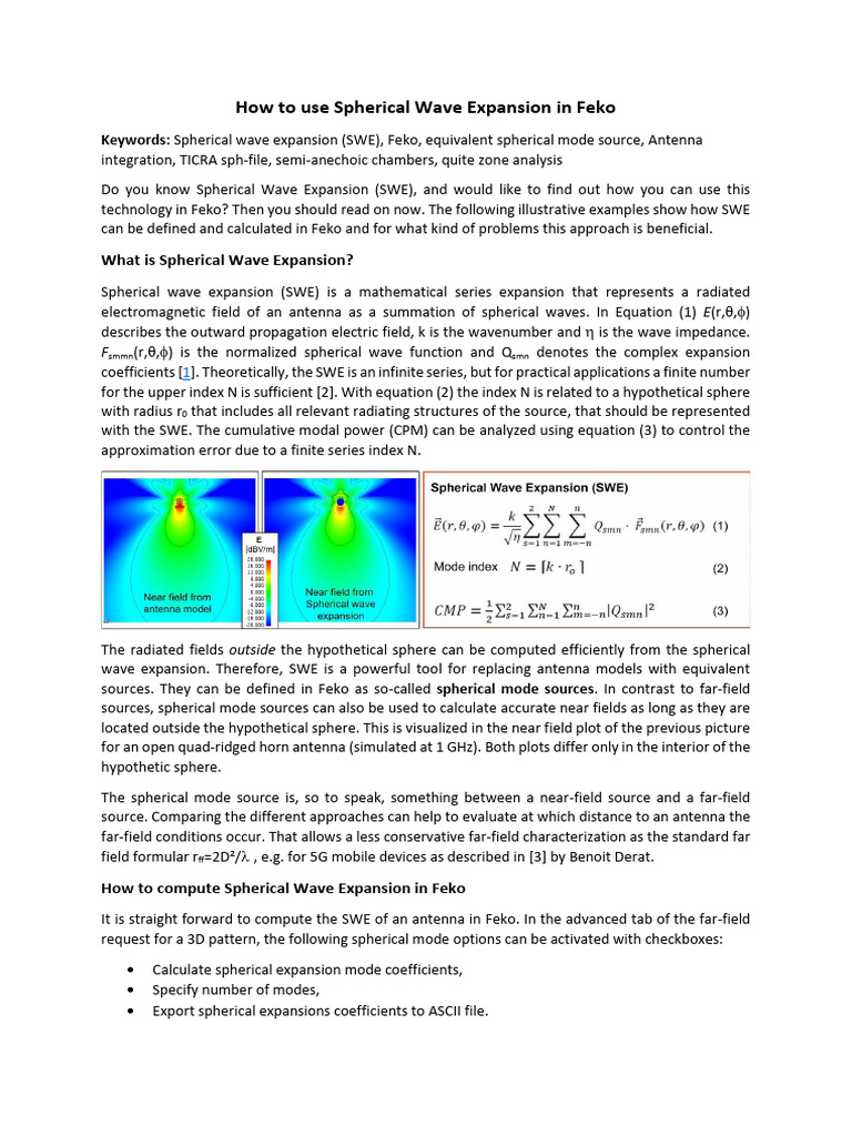 SphericalWaveExpansion Feko | PDF | Antenna (Radio) | Sphere