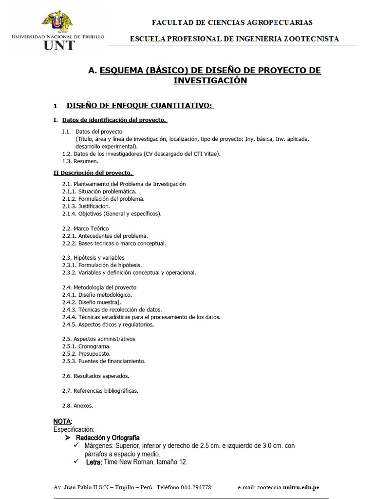 Nuevo Esquema (Básico) de Proyecto de Investigación - 08.05.2023 | PDF | Science | Metodología
