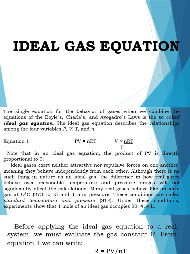 Ideal Gas Equation and Applications | PDF | Gases | Physical Quantities