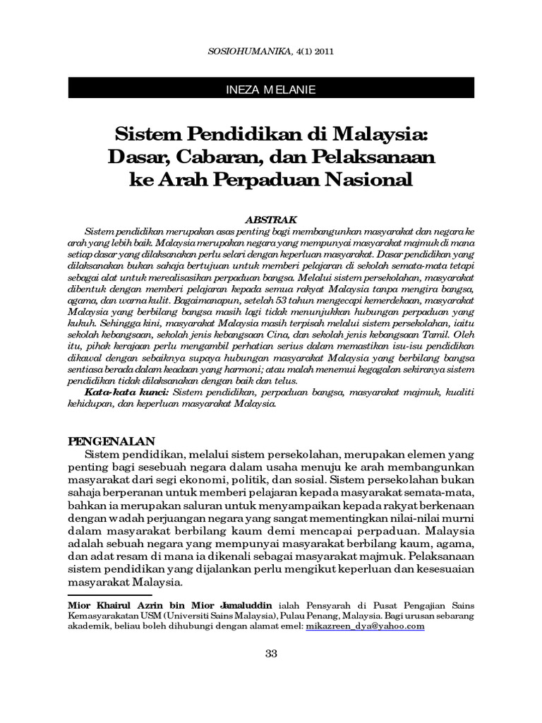 Sistem Pendidikan Di Malaysia Dasar Caba | PDF