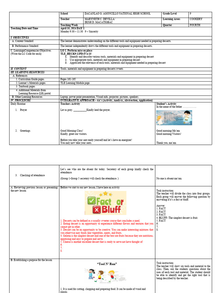 Irish Final Demo Tools and Equipments..medyo Ok Na | PDF | Custard ...