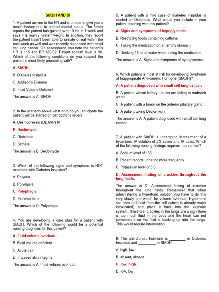 Endo Test Questions | PDF | Thyroid Stimulating Hormone | Hyperthyroidism