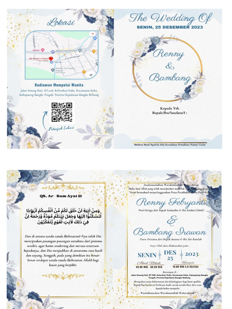 Undangan Pernikahan Renny & Bambang | PDF