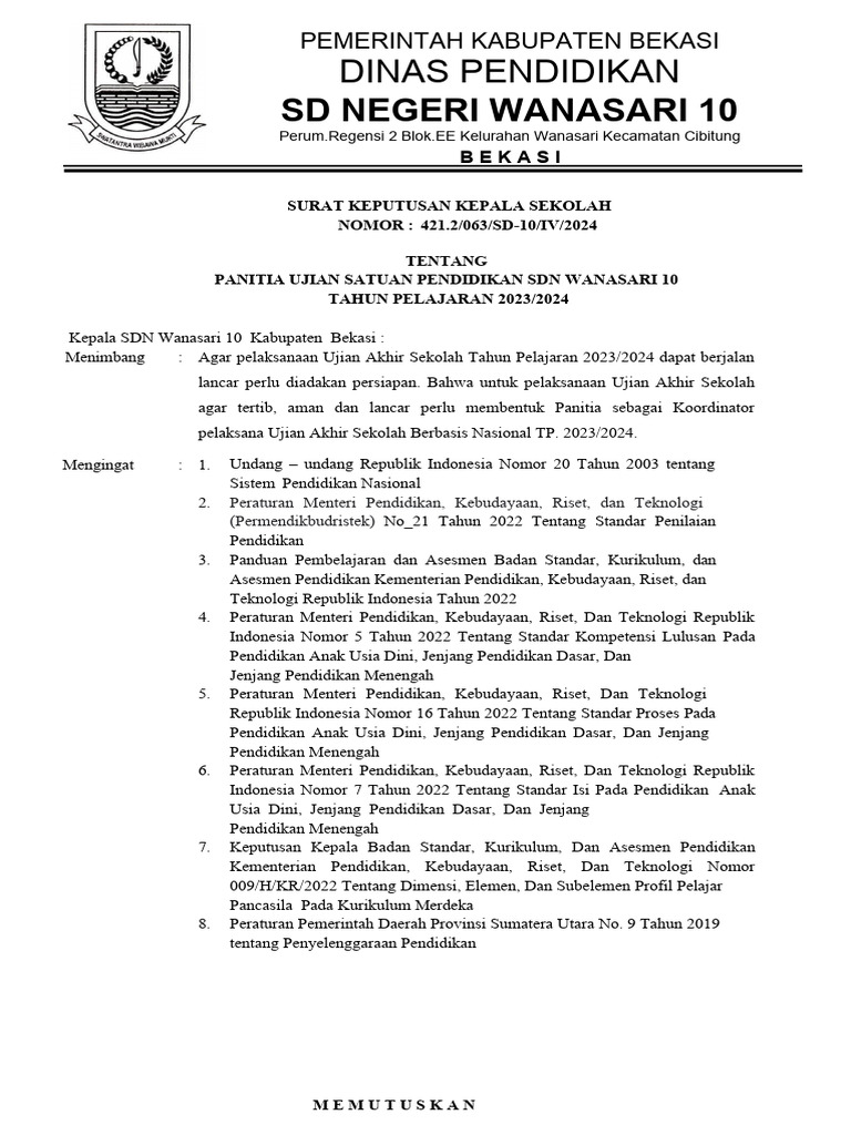 SK Panitia USP 2023 PDF | PDF