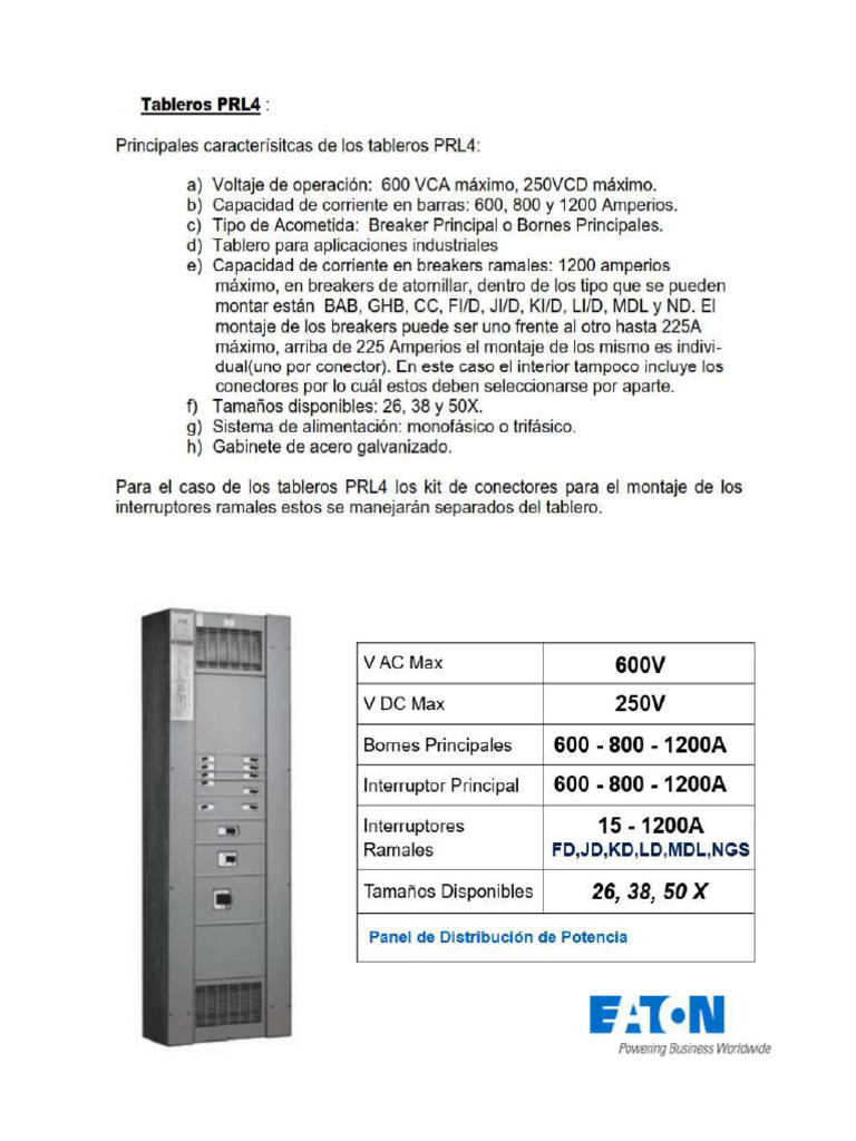 Ficha Tecnica General PRL4 | PDF