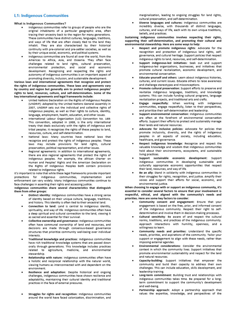 L1 Indigenous Communities | PDF | Indigenous Peoples | Community