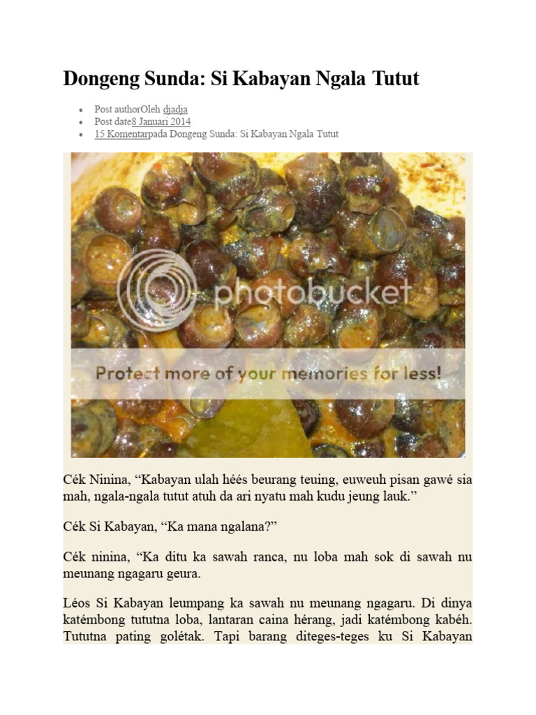 Kabayan Ngala Tutut | PDF