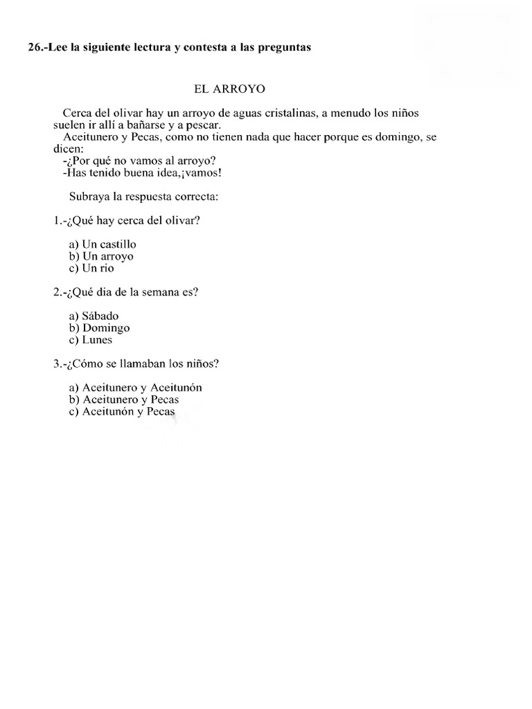 Lecturas y preguntas para niños | PDF | Poesía
