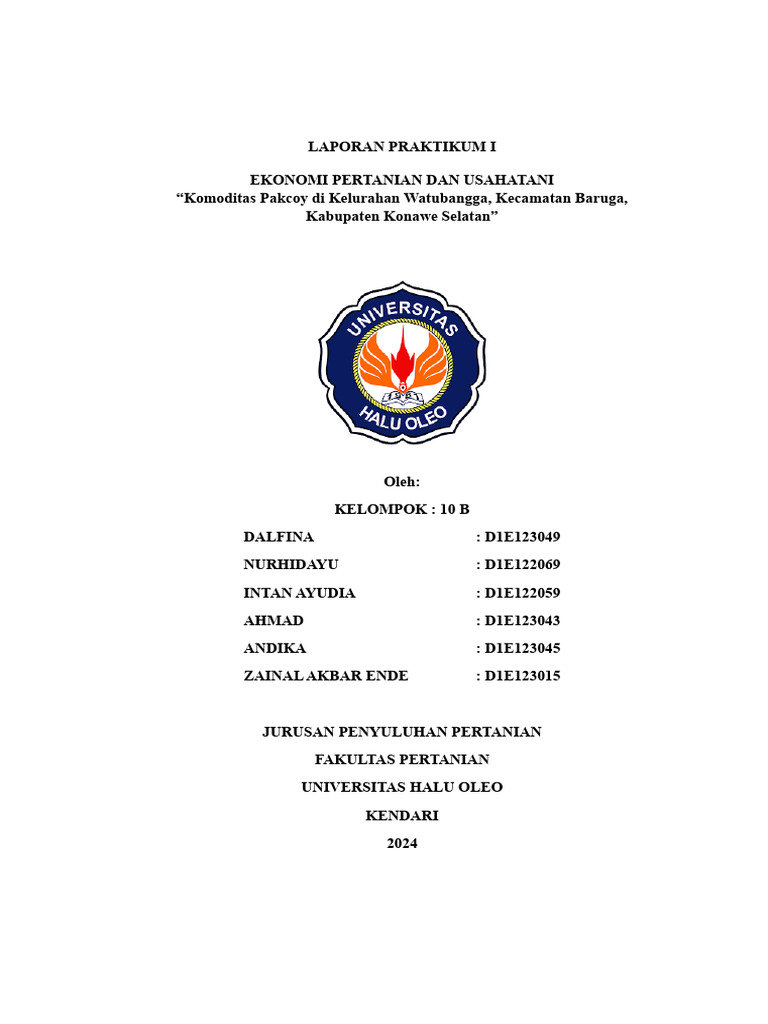 Praktikum Ekonomi Pertanian: Pakcoy Konawe | PDF | Gaya Hidup | Karier ...