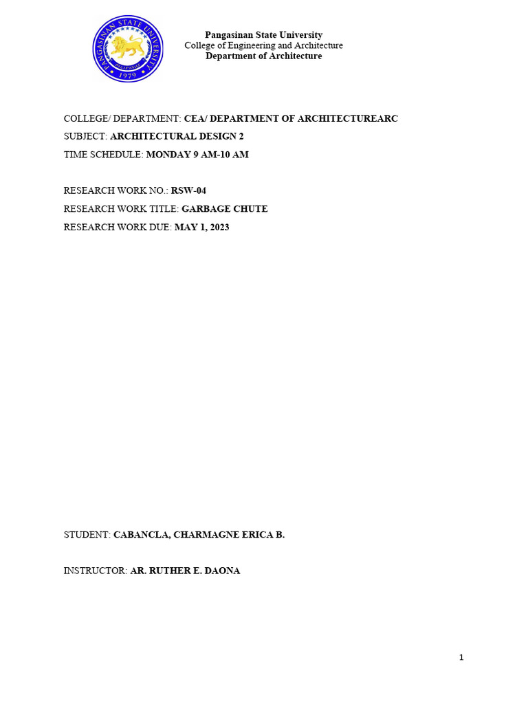 Garbage Chute | PDF | Waste | Municipal Solid Waste