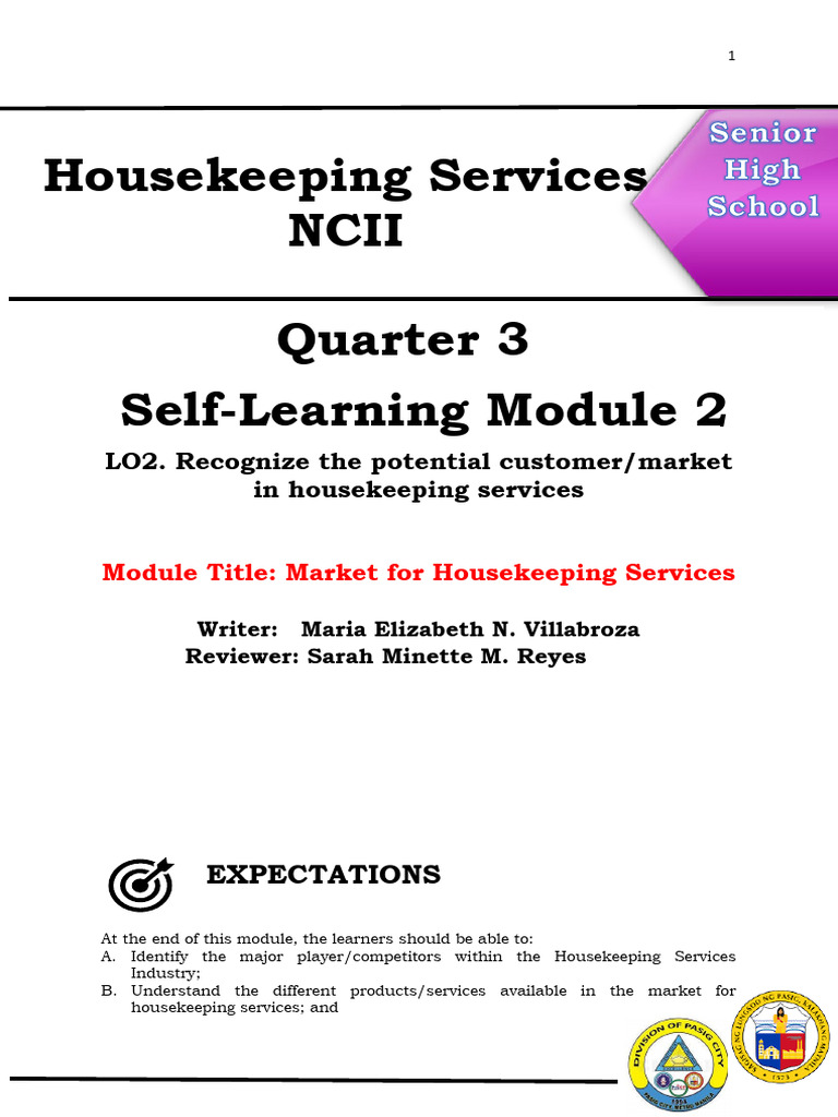 TVL HK SHS Q3 M2 | PDF | Housekeeping | Survey Methodology TVL HK SHS Q3 M2 | PDF | Housekeeping | Survey Methodology