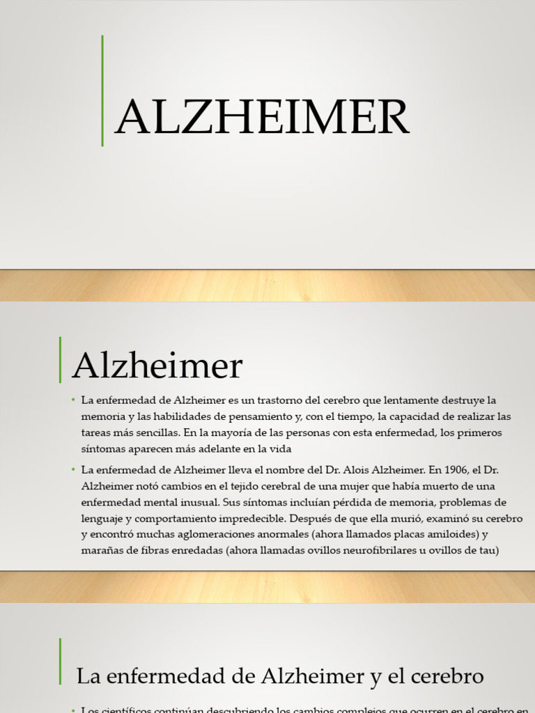 ALZHEIMER | PDF | Enfermedad de Alzheimer | Cerebro