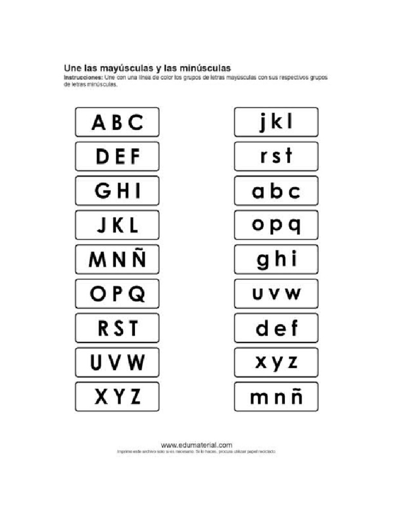 Actividades para Trabajar La Identificación de Mayúsculas y Minúsculas ...