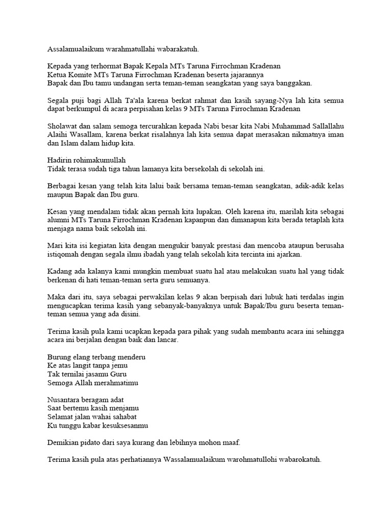 Kesan Dan Pesan Perpisahan Kelas Ix | PDF | Karier & Perkembangan ...