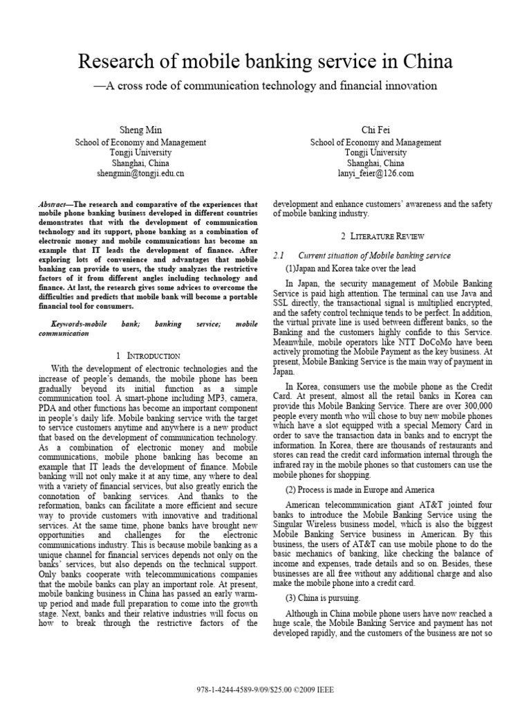 Mobile Banking in China: Research Insights | PDF | Mobile Phones | Banks