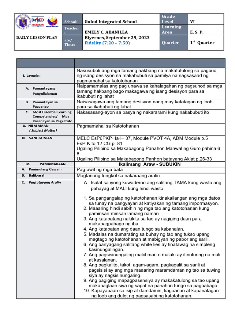DLP_ESP-6_Q1_W5_D5 | PDF