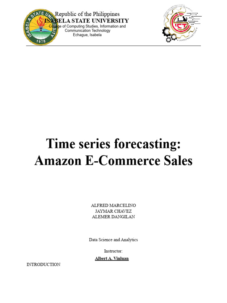 Amazon Sales Forecasting Analysis Pdf Autoregressive Integrated Moving Average Stationary