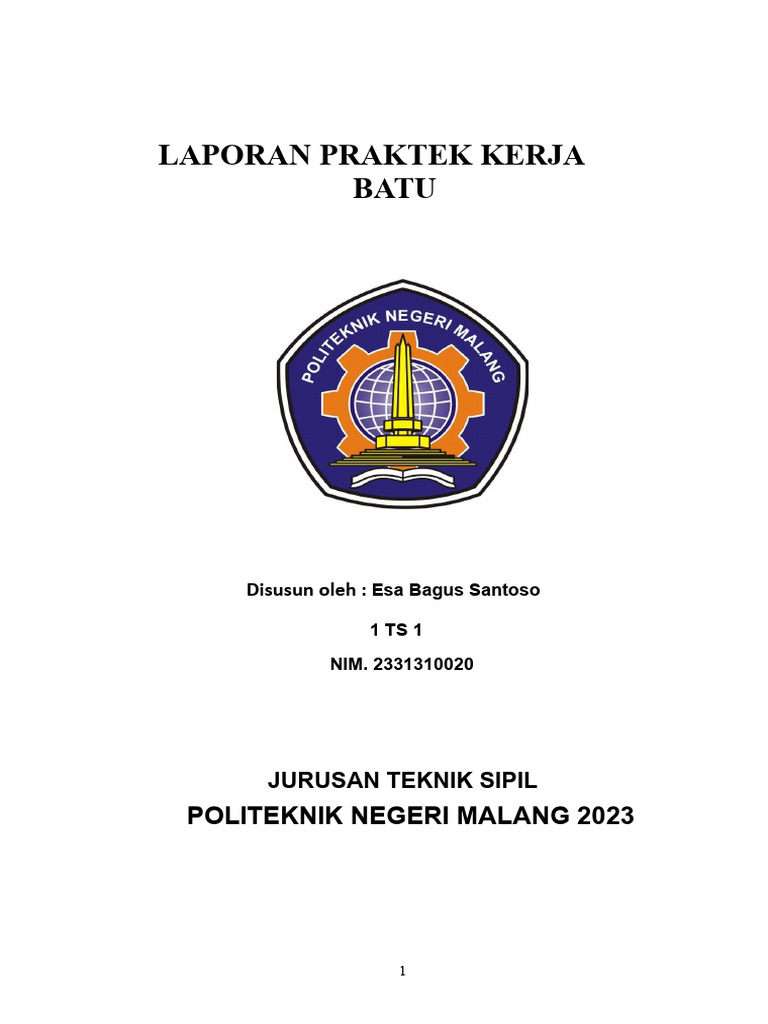 Laporan Praktek Kerja Batu Teknik Sipil | PDF