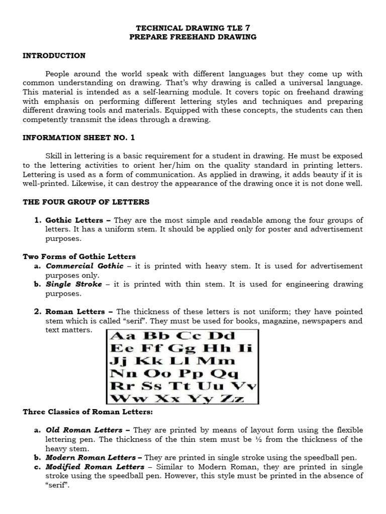 Technical Drawing Tle 7 - 123719 | PDF | Drawing | Serif