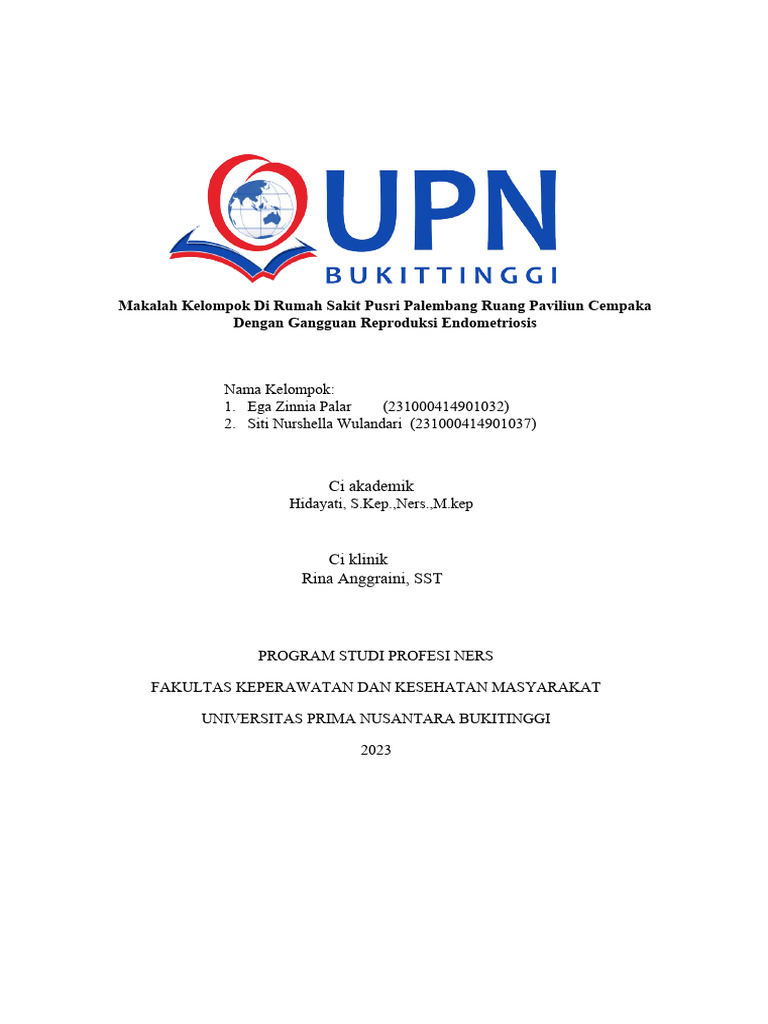LP Dan LK Maternitas 1 Pudji Kalbu Utami (Endometriosis Post ...