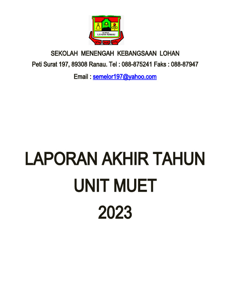 Laporan MUET 2023 SMK Lohan Ranau | PDF
