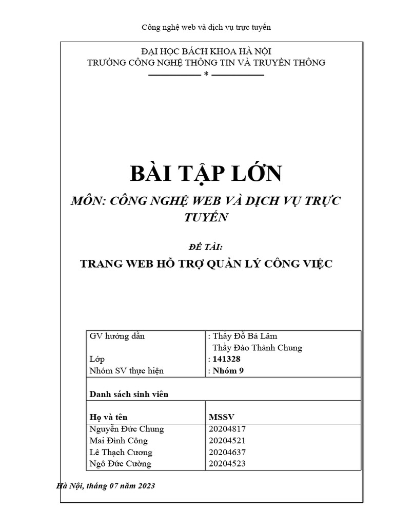 Báo Cáo BTL Web | PDF