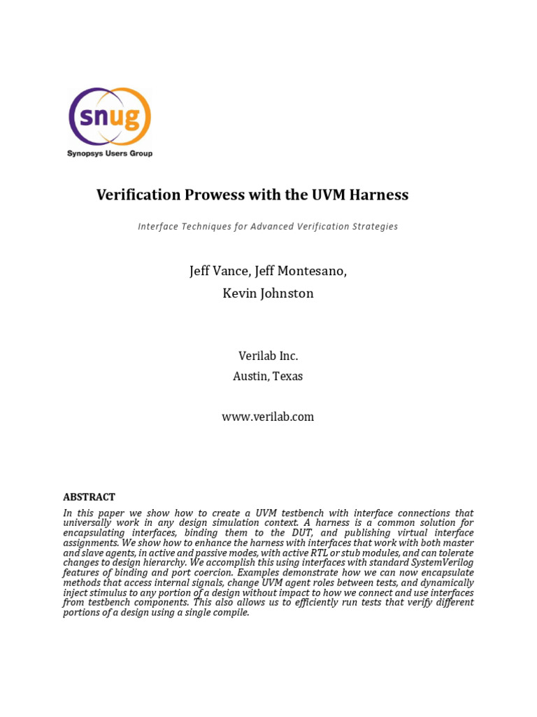 Verification Prowess With Uvm Harness | Download Free PDF | Interface (Computing) | Computing