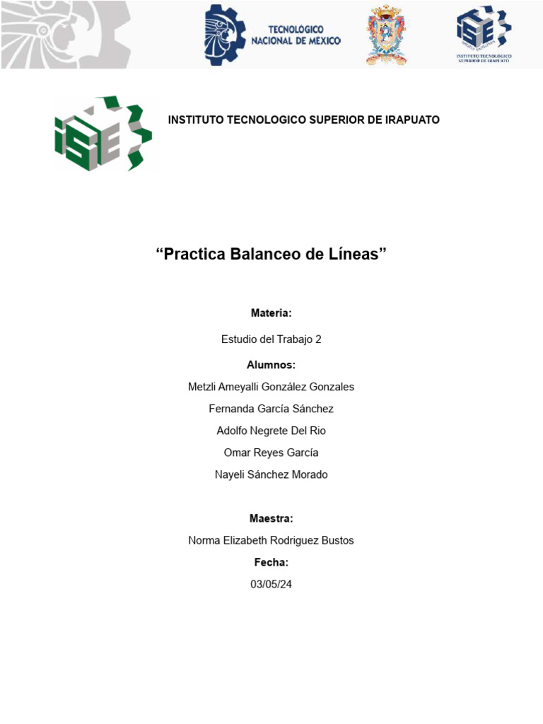 Balanceo de Lineas, Practica | PDF | Economias | Procesos de negocio