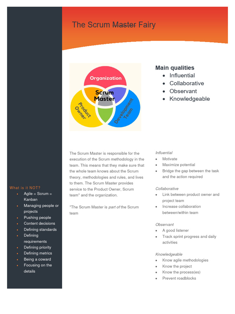 Scrum Master Fairy Explanation | PDF | Scrum (Software Development ...