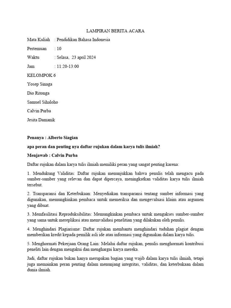 BAP KEL 6 Pendidikan Bahasa Indonesia | PDF