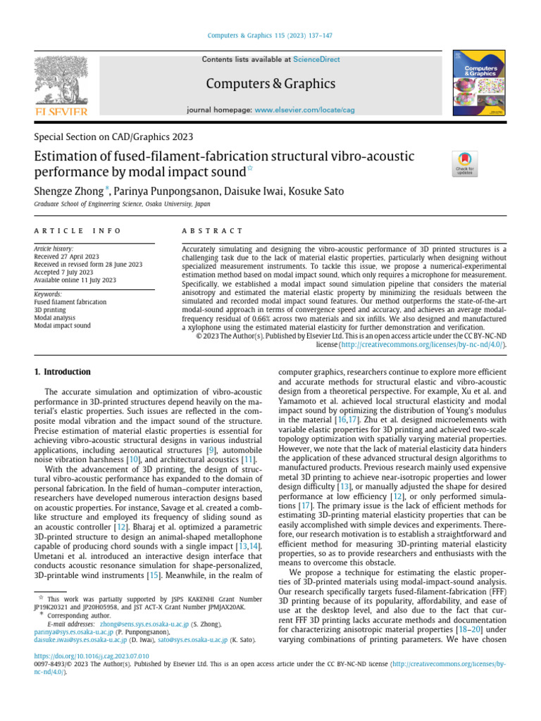 Estimation of FFF Structural Vibro-Acoustic Performance by Modal Impact ...