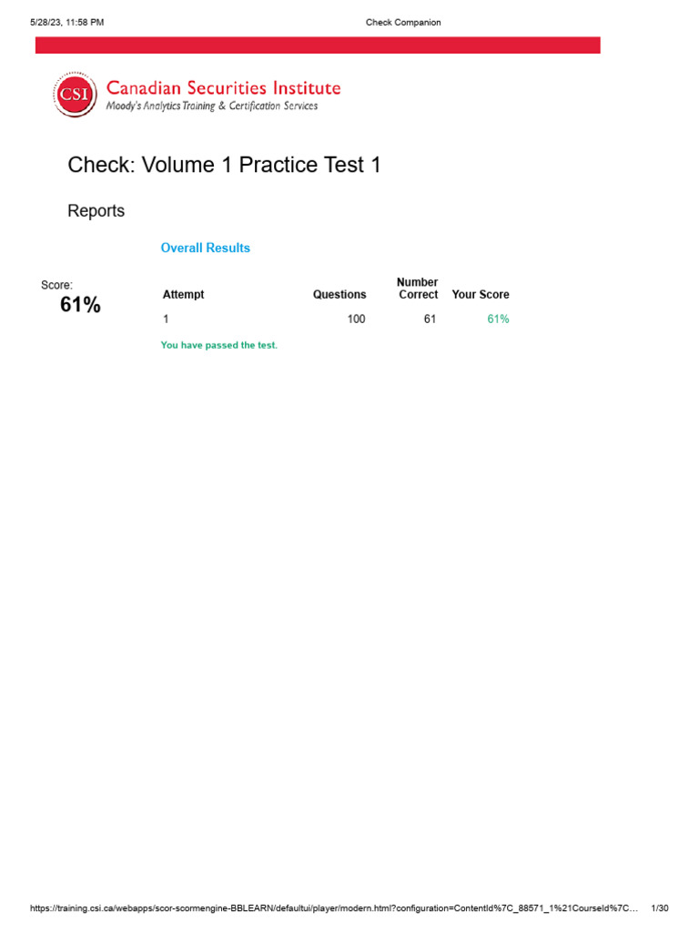 CSC Check - Volume 1 - Practice Test 1 | PDF | Bonds (Finance) | Stocks