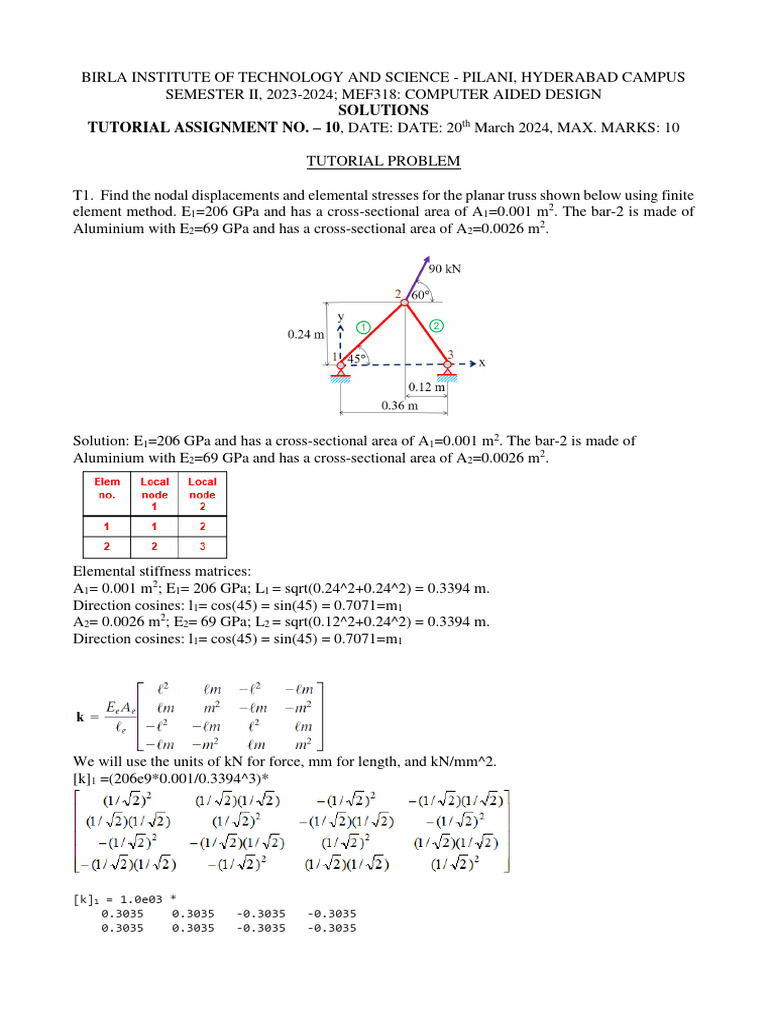 Solution Tut Assign 10 2023 24 Sem II | PDF | Classical Mechanics | Mathematical Analysis