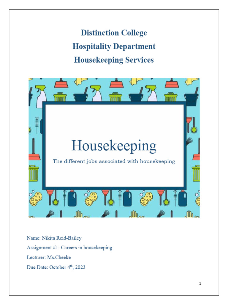 House Keeping | PDF | Housekeeping | Hygiene