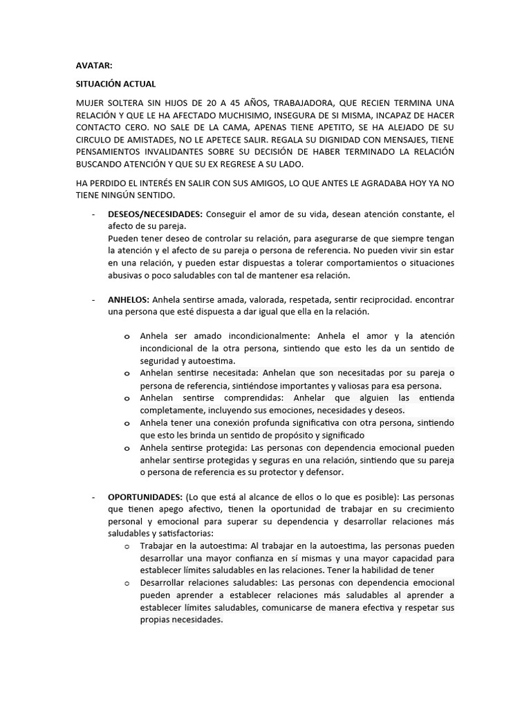 DESPCRICIÓN DEL ESCENARIO OSCURO QUE VIVE EL AVATAR (Recuperado ...