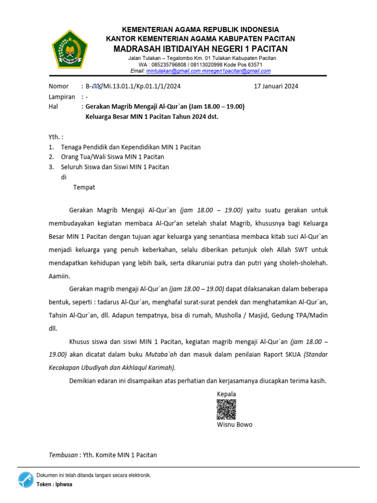 Edaran Mengaji Magrib | PDF