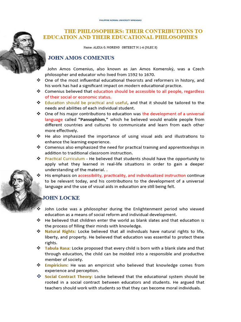 The Philosophers | PDF | Experiential Education | Philosophy Of Education