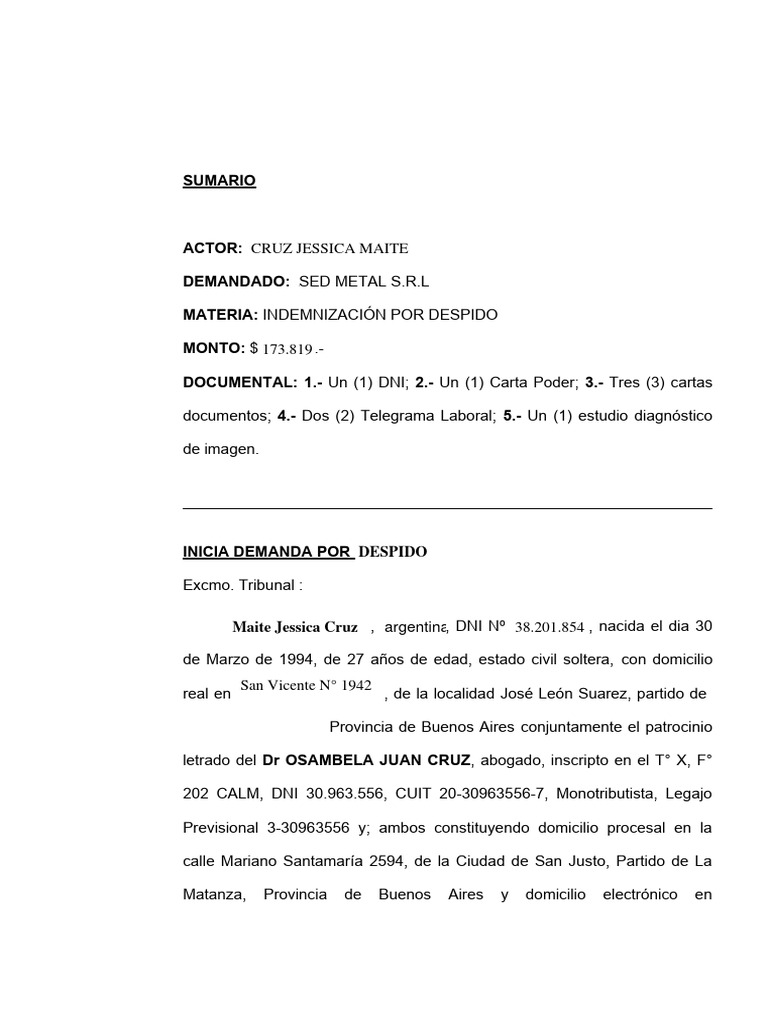 Dda - Despido Directo - Registrado | PDF | Derecho laboral | Salario