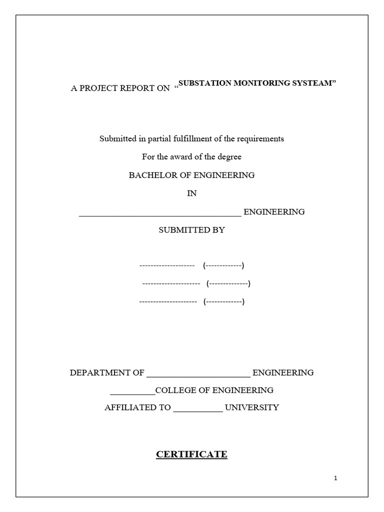 414 Report.substation Monitoring Systeam (a).. | PDF | Relay | Transformer