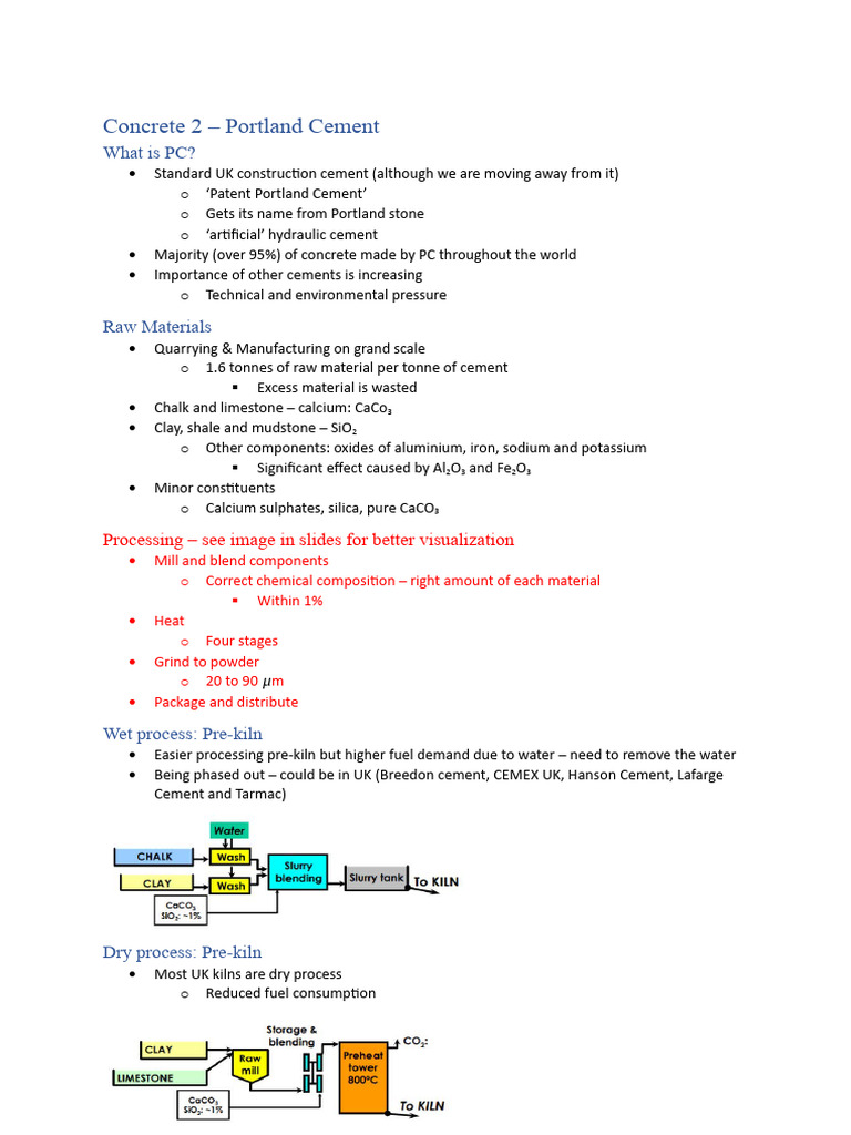 Concrete 2 - PC Manufacture and Composition | PDF | Cement | Concrete