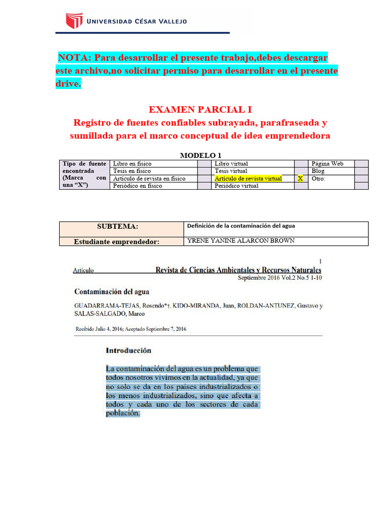 Ficha Textual Corregida Final | PDF | La contaminación del agua | Contaminación