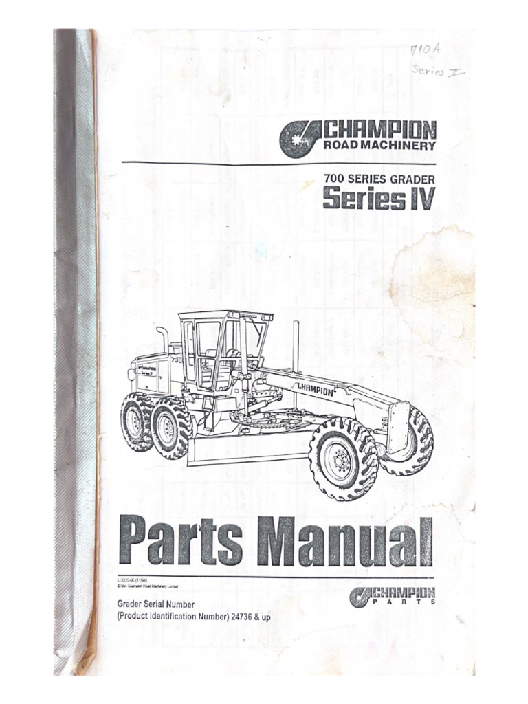 Champion Grader Parts Manual | PDF