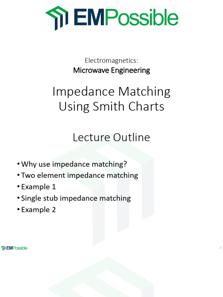Impedance Matching with Smith Charts | PDF | Electrical Impedance ...